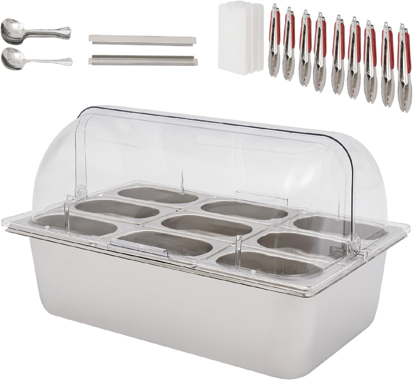 CNCEST Countertop Ice Food Serving Display Container Condiment ...