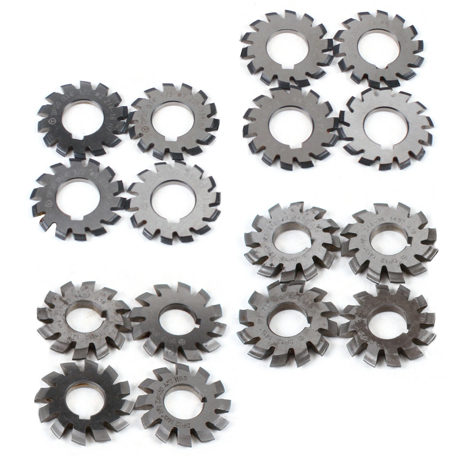 CNCEST DP20 8 Pcs/Set HSS Involute Gear Cutters Outside Dia 55mm New ...