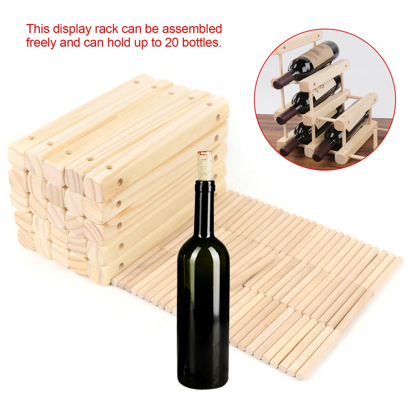 CNCEST Freestanding Wooden Wine Racks Round and Smooth Super Bearing ...