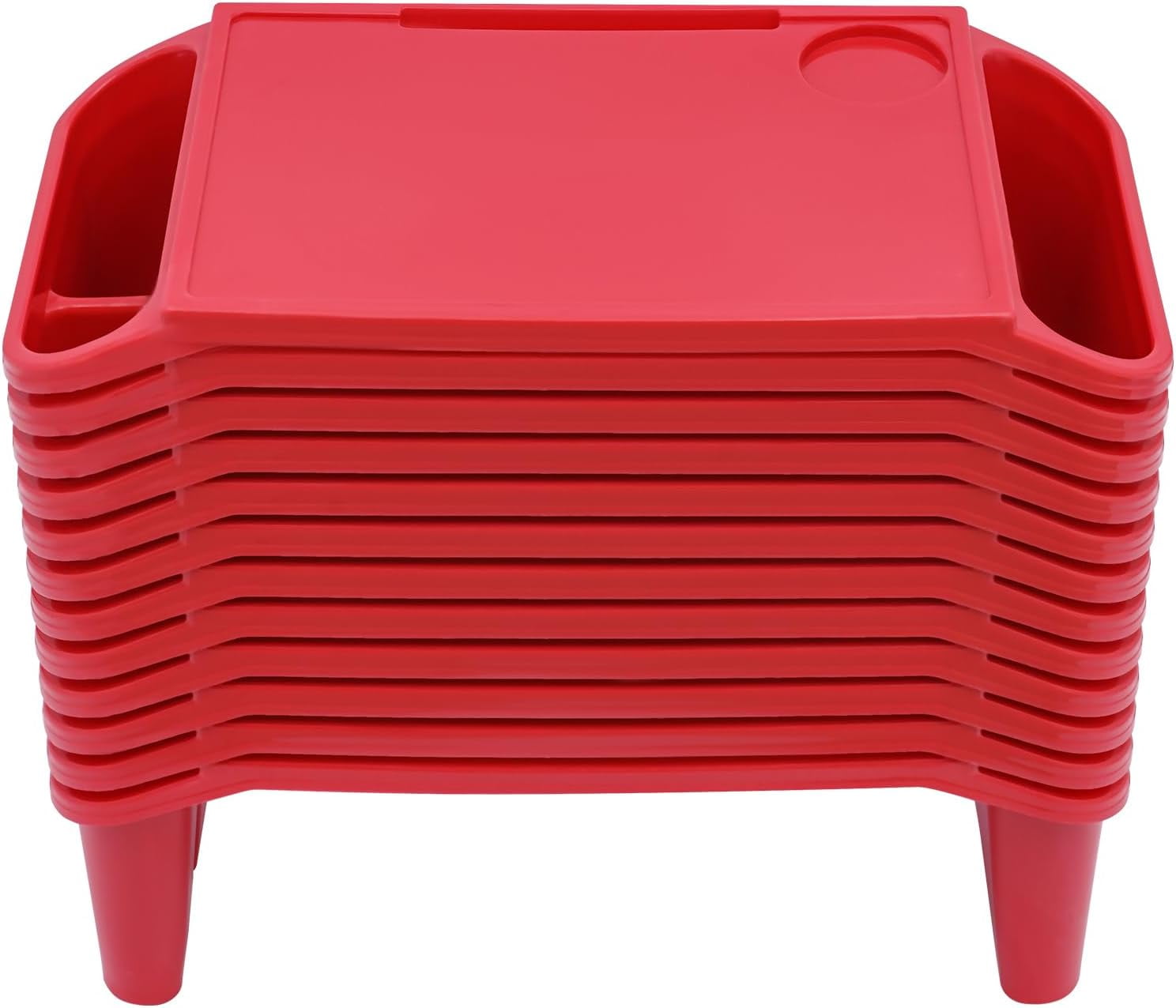 CNCEST Kids Lap Desk Tray, Plastic Breakfast Laptop Trays with Side ...