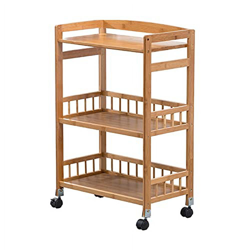 CNCEST Rolling Home Bar Serving Cart,3 Tier Mobile Kitchen Serving ...