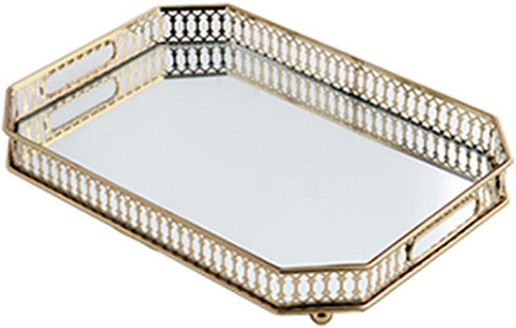 CNCEST Vintage Gold Mirror Tray - Rectangular Decorative Tray for ...
