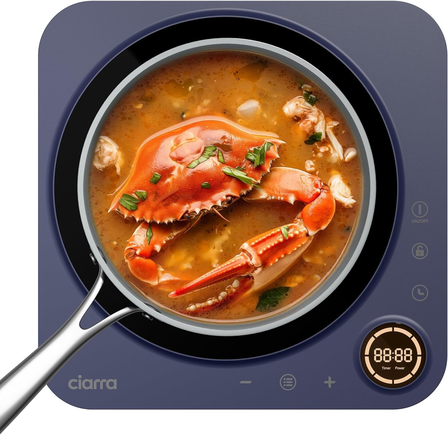 CNCJ CATIH1A-O Portable Induction Cooktop, Slim Single Electric ...