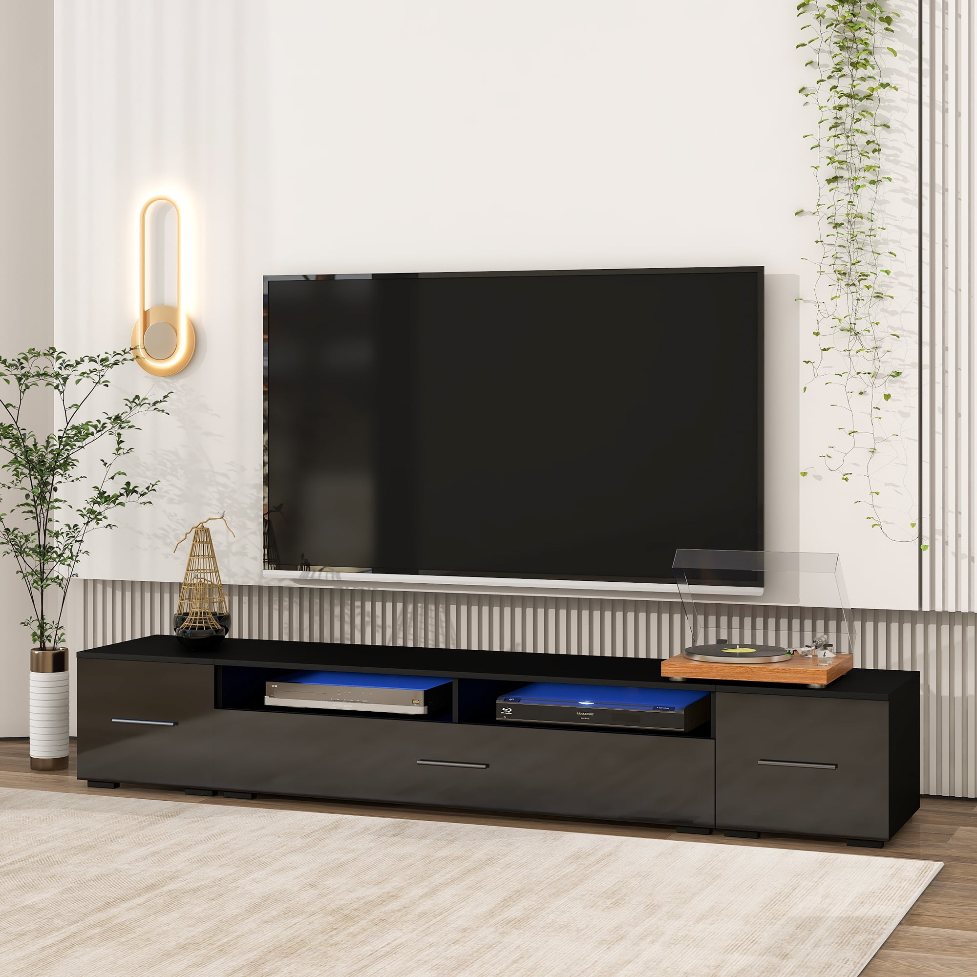 CNCJ Extended, Minimalist Design TV stand with Color Changing LED ...