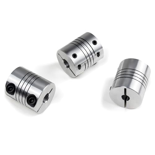 CNCTOPBAOS 3PCS Flexible Coupling 6.35mm to 8mm,Aluminum Flexible Shaft ...