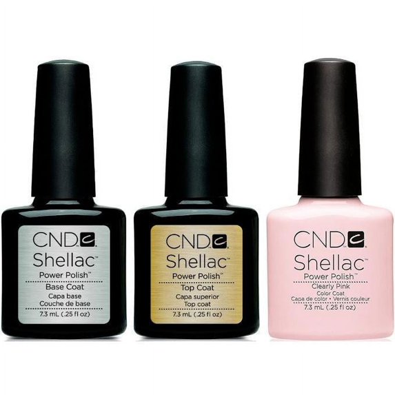 CND Creative Nail Gel Polish Shellac Combo - Base, Top & Clearly Pink 0 ...