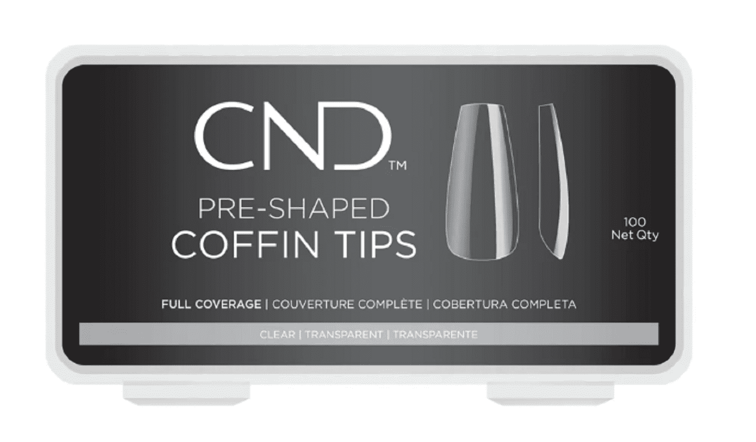 CND Nail Pre-Shaped Coffin Tips Clear - 100 ct/Box - Walmart.com