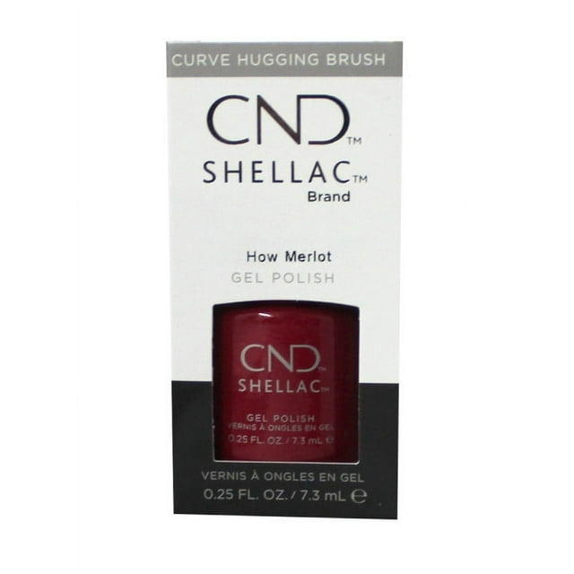 CND Shellac Gel Nail Polish How Merlot (Red/Burgundy) 0.25 Ounce ...