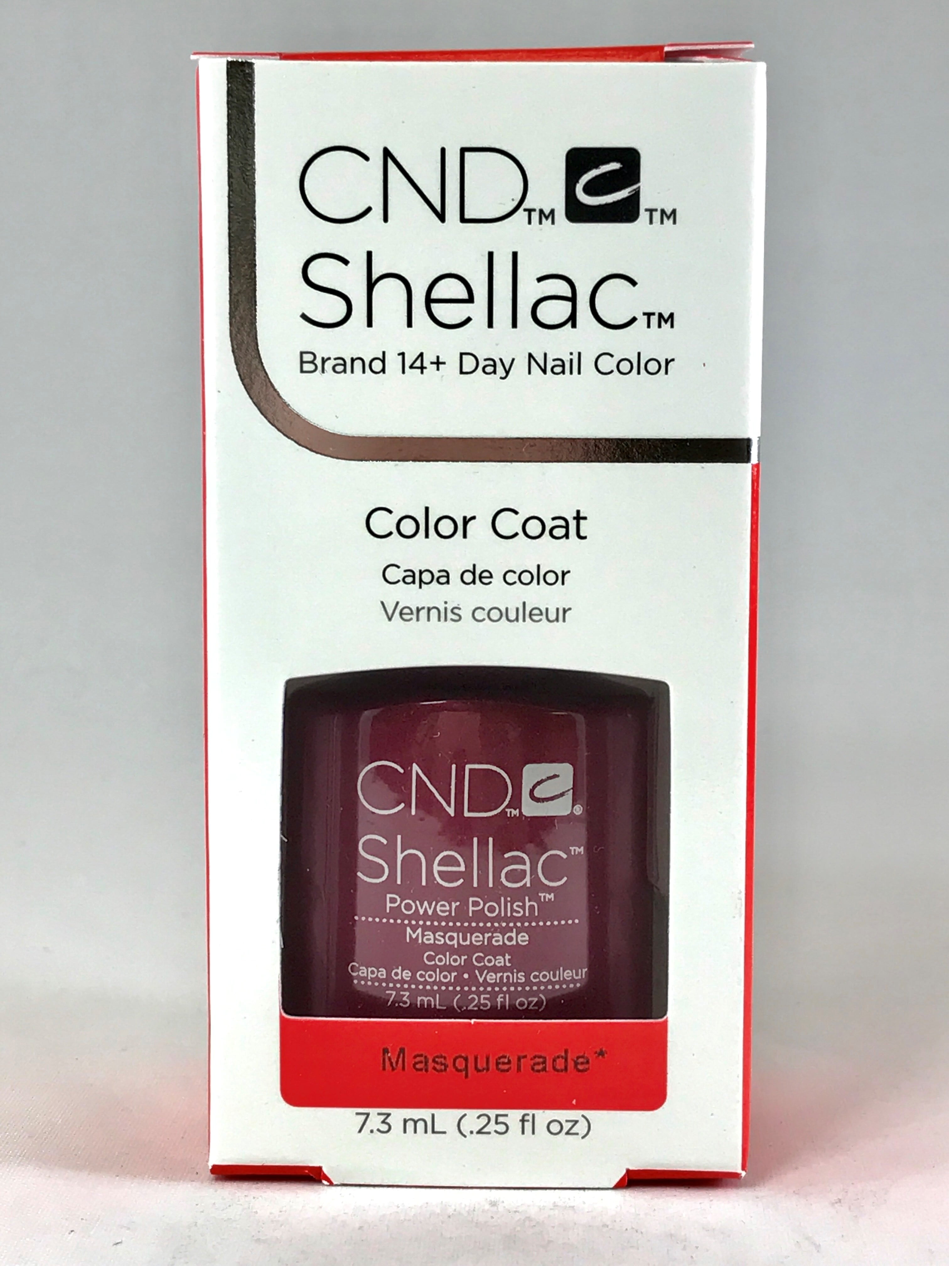 CND Shellac Power Polish Color Coat, Long-Lasting Masquerade Red-Brown ...