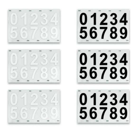 CNDRLEF Reflective Mailbox Numbers, 3 Inch Self Adhesive Set, 6 Sheets ...