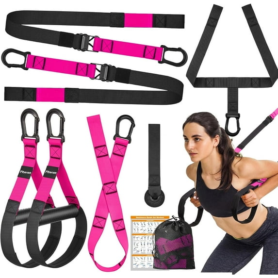 CNF Home Resistance Training Kit, Suspension Trainer Straps with Adjustable Extension, Door ...