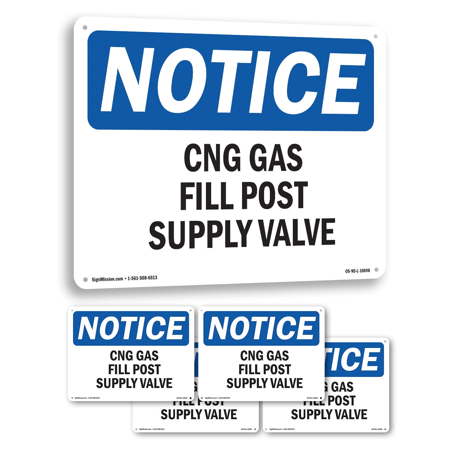 CNG Gas Fill Post Supply Valve OSHA Notice Aluminum Sign 10 Inch x 7 ...