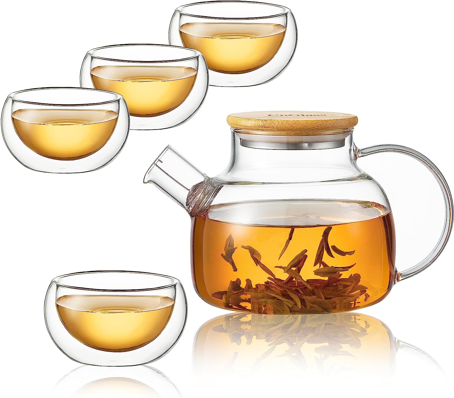 Teaology Infuso Borosilicate Infusion Teapot and Glass Set - Walmart.com