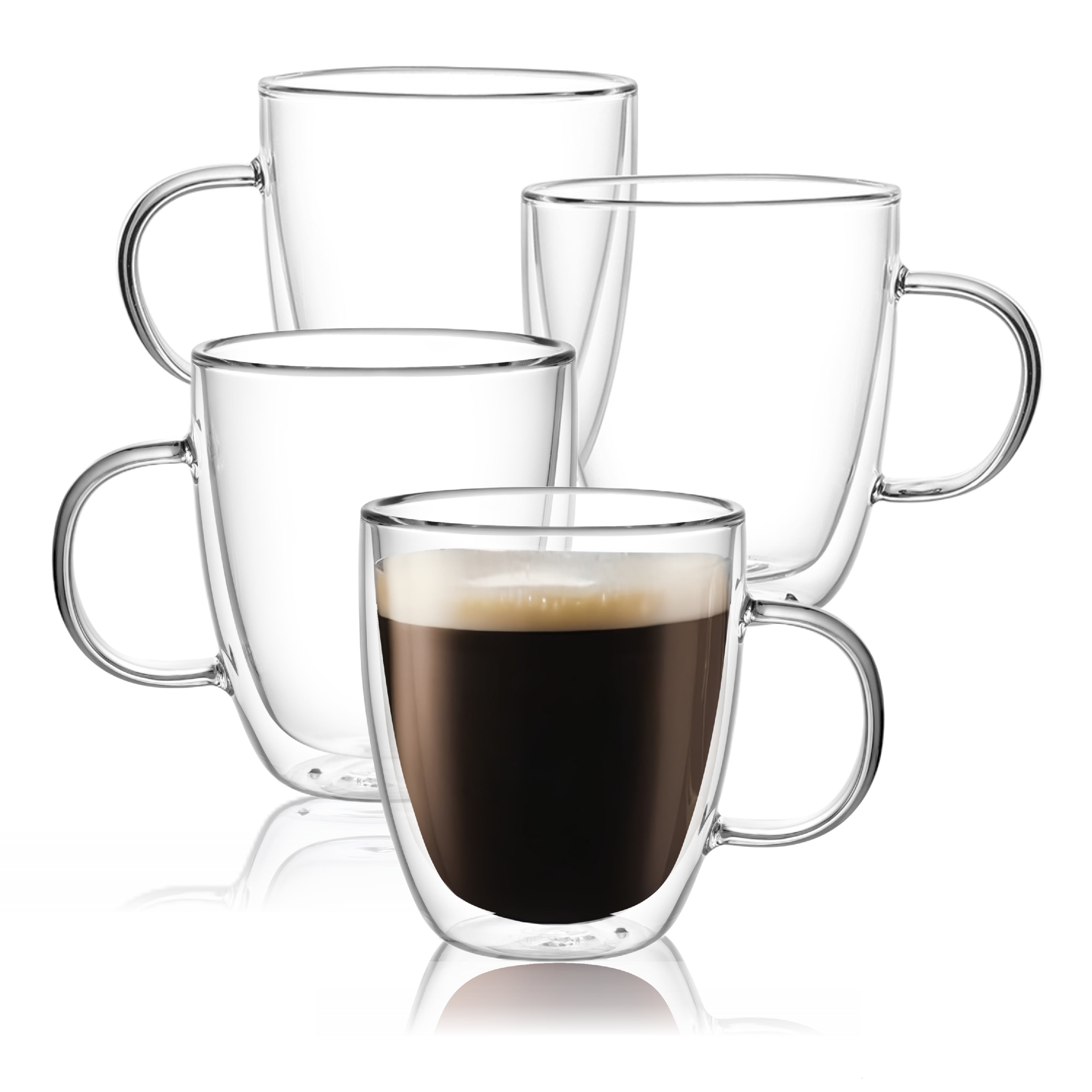 CNGLASS Large Glass Coffee Mugs 17oz,Double Walled Insulated Glass ...