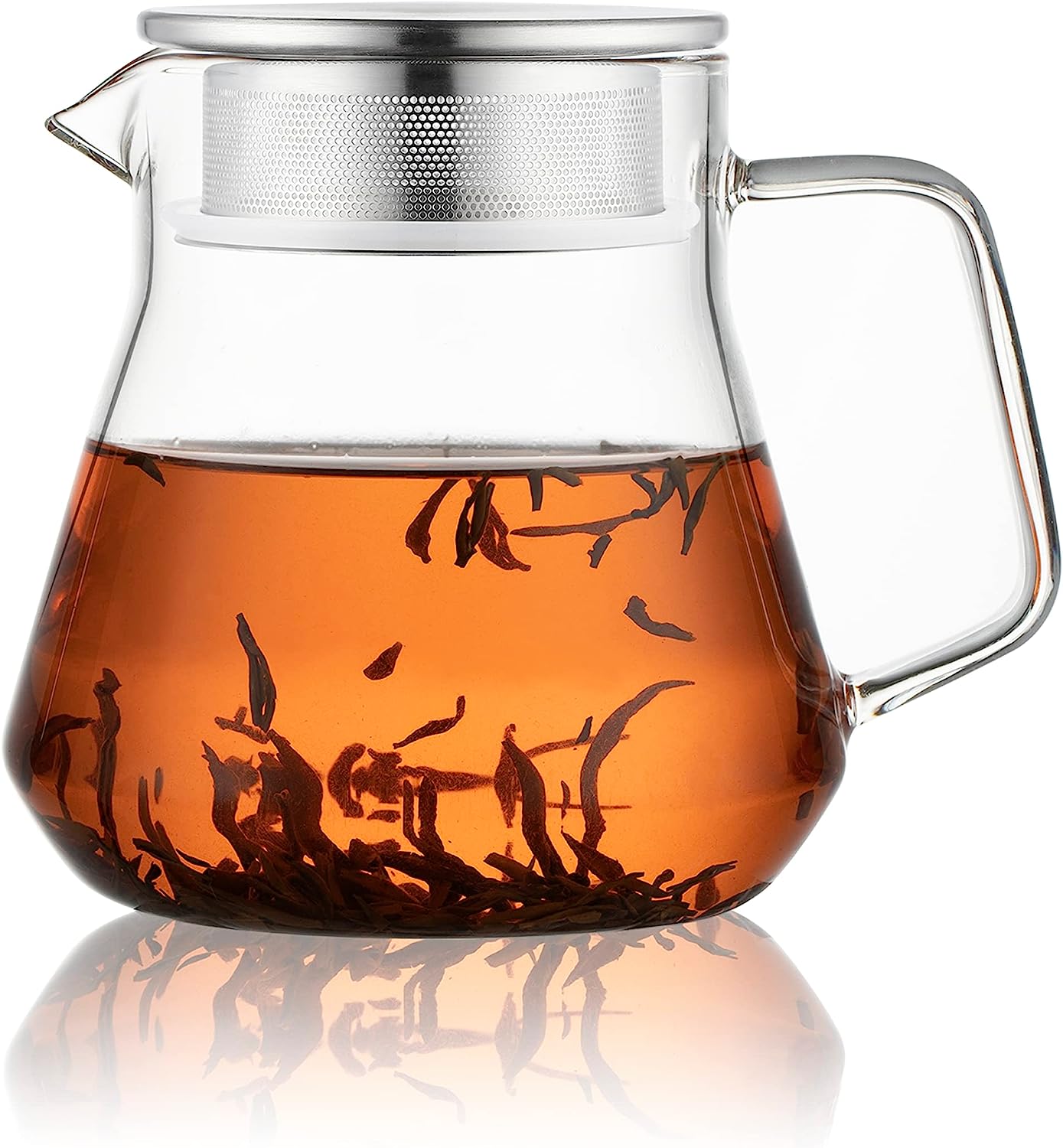 PARACITY Glass Teapot Stovetop Safe with Infuser,Clear Tea Kettle with ...