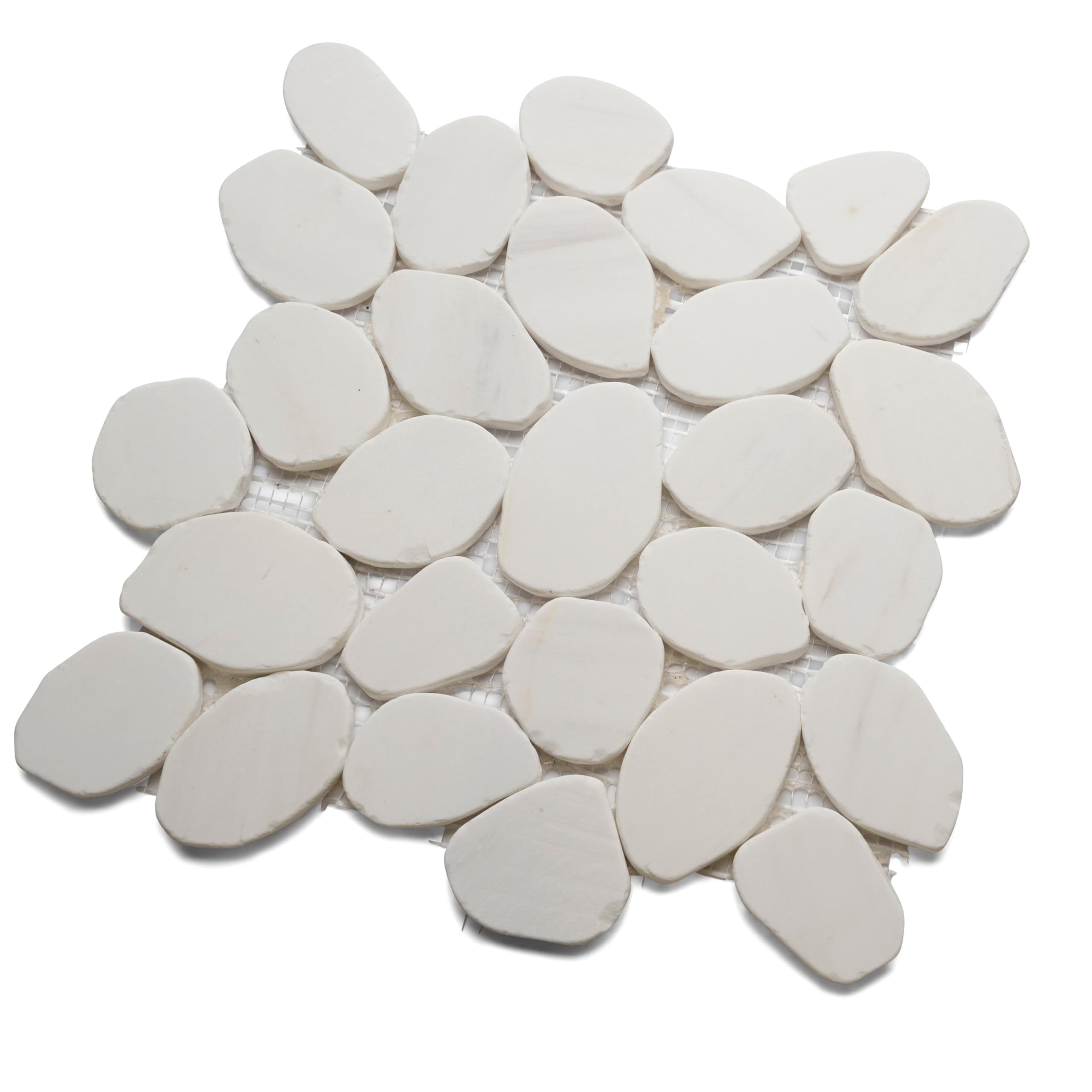 CNK Tile Bianco Dolomite XL Sliced Jumbo Pebble Tile - 12" x 12 ...