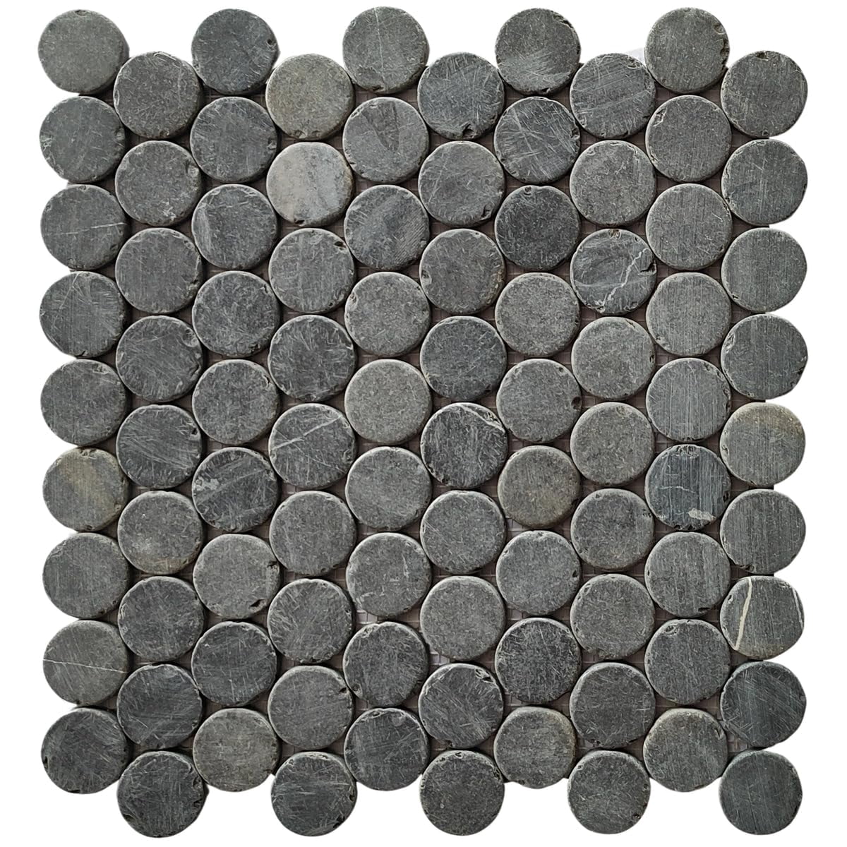CNK Tile Dark Grey Penny Round Marble Mosaic Tile - Walmart.com