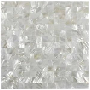 CNK Tile White Square Groutless Pearl Shell Tile - Walmart.com
