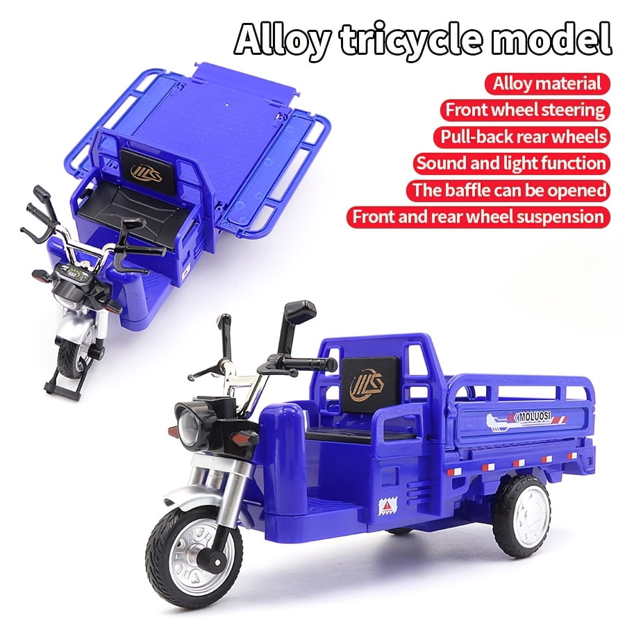 CNKOO 1 10 Scale Alloy Tricycle Model Zinc Material Pull-Back Action ...