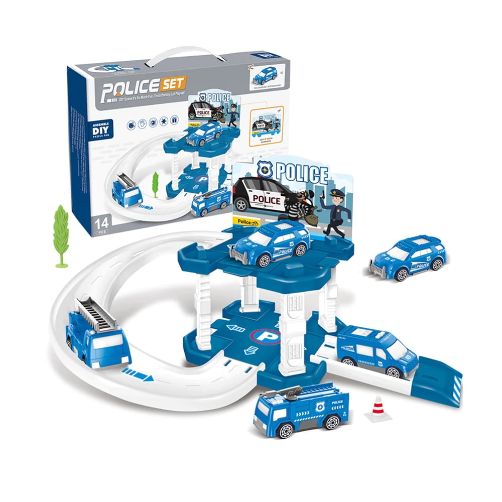 CNKOO 1 Set Assembled Car Playset 360 Rotation DIY Scenes Educational ...