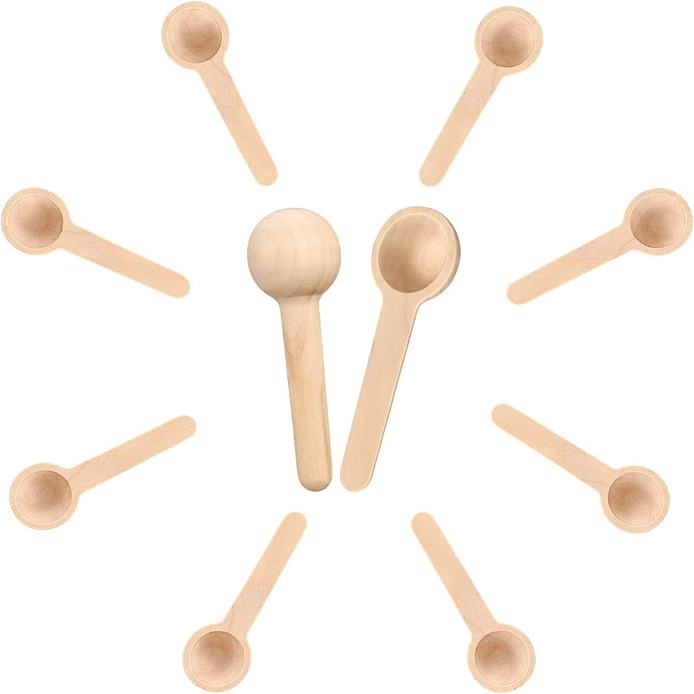 CNKOO 10 Pcs Mini Wooden Spoon with Short Handle, Perfect for Small ...