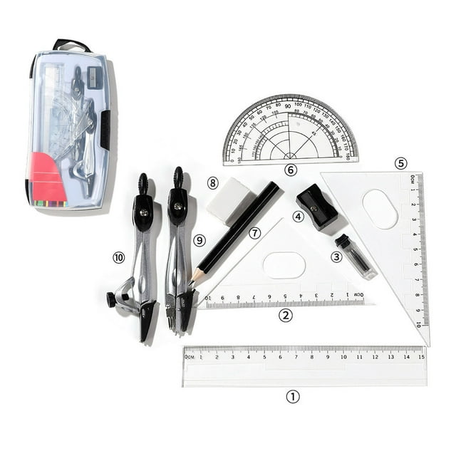 CNKOO 10 Piece Protractors Set Geometry Tools Kit -Swing Arm Protractor ...