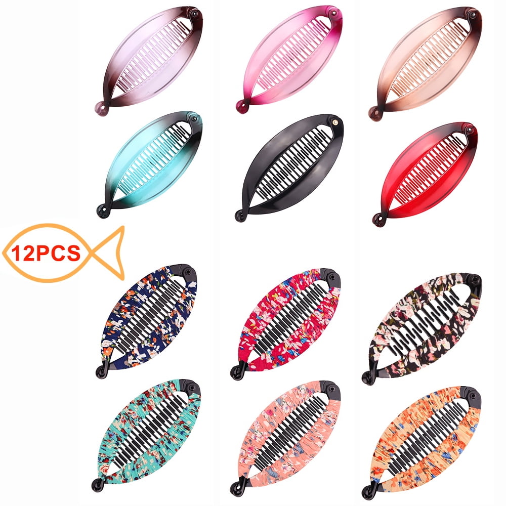 CNKOO 12PCS Hair Clips Clincher Combs Large Vintage Banana Clips Comb ...