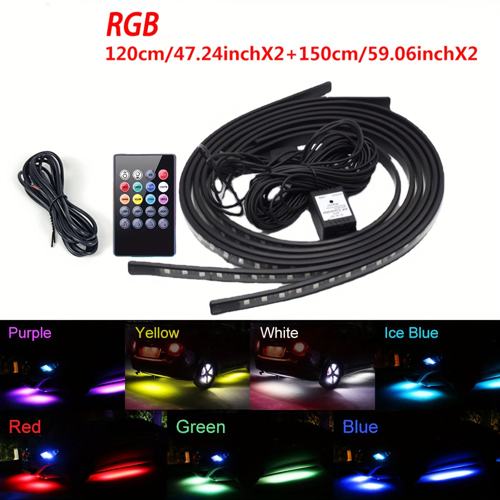 CNKOO 12V LED Underglow Lights for Cars RGB Neon Accent Strip Lighting ...
