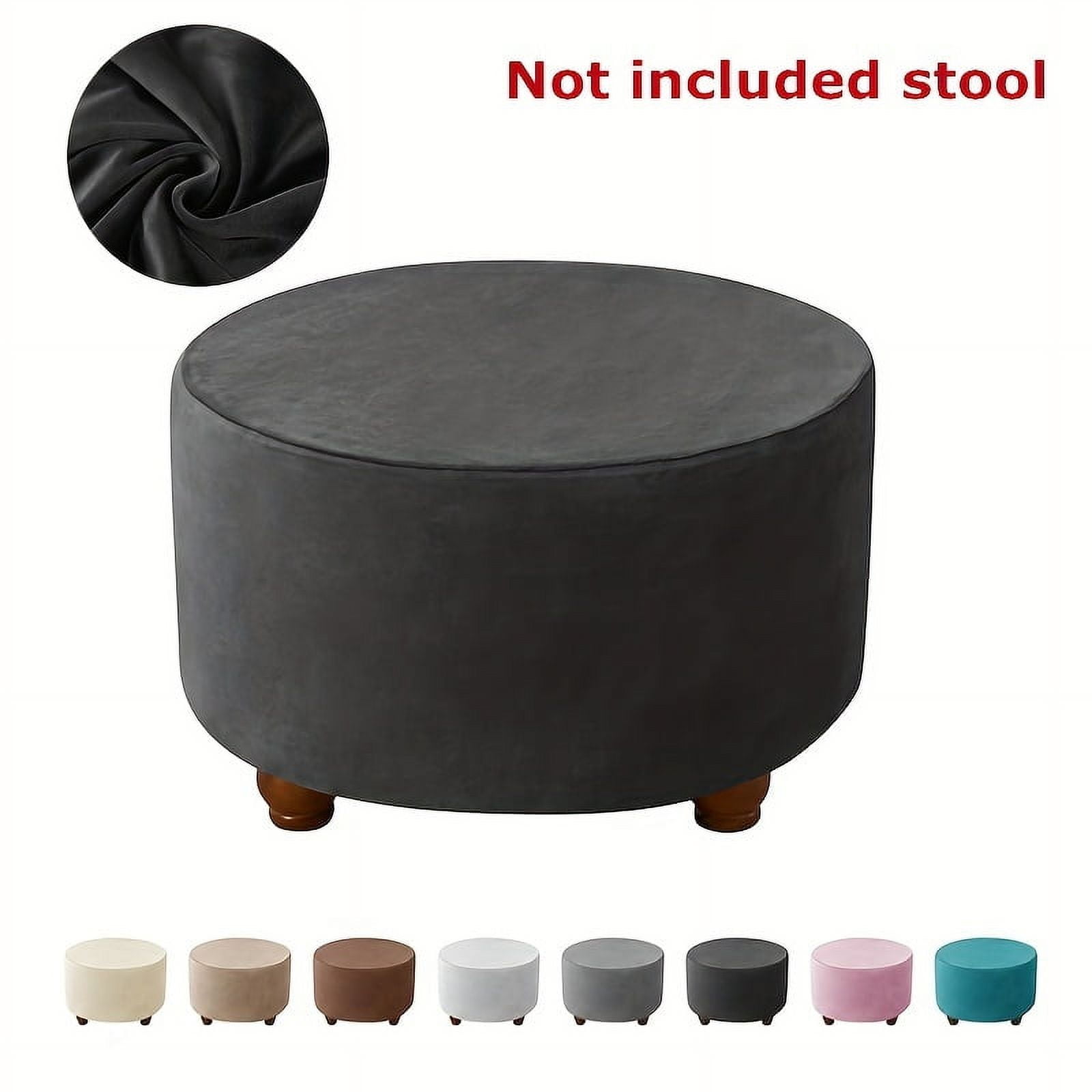 CNKOO 1pc Velvet Round Ottoman Covers Folding Storage Stool Cover ...