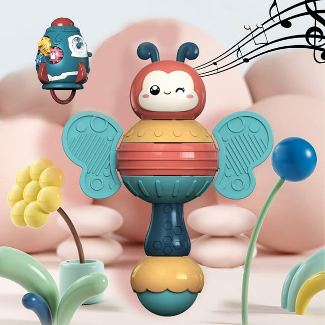 CNKOO 2PCS Baby Rattle Toy Crisp Sound Soft Plastic Cute Cartoon Animal ...