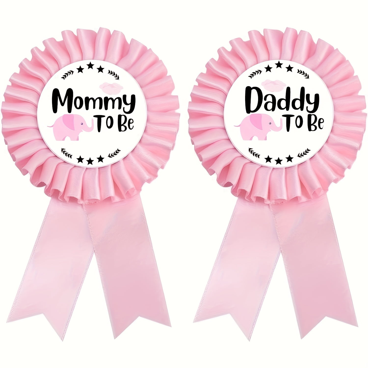 CNKOO 2pcs Girl Shower Decorations Pink Baby Elephant Set Tinplates ...