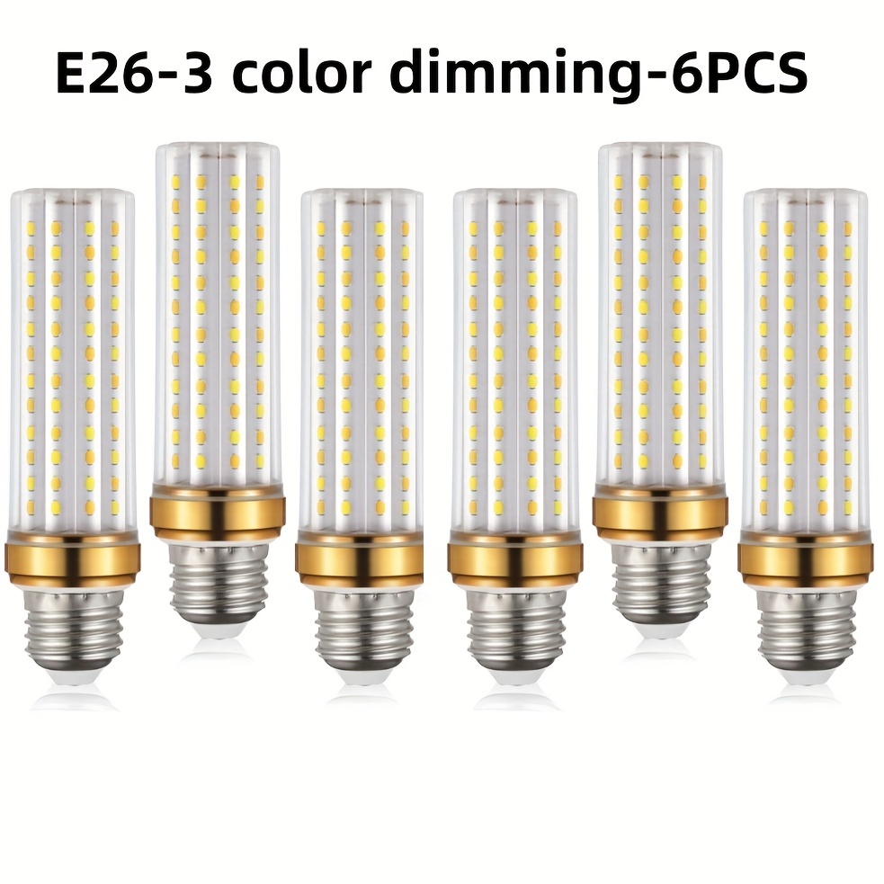 CNKOO 3/6pcs E26 LED Bulbs 24W Equivalent To 250W Halogen 3 Color ...