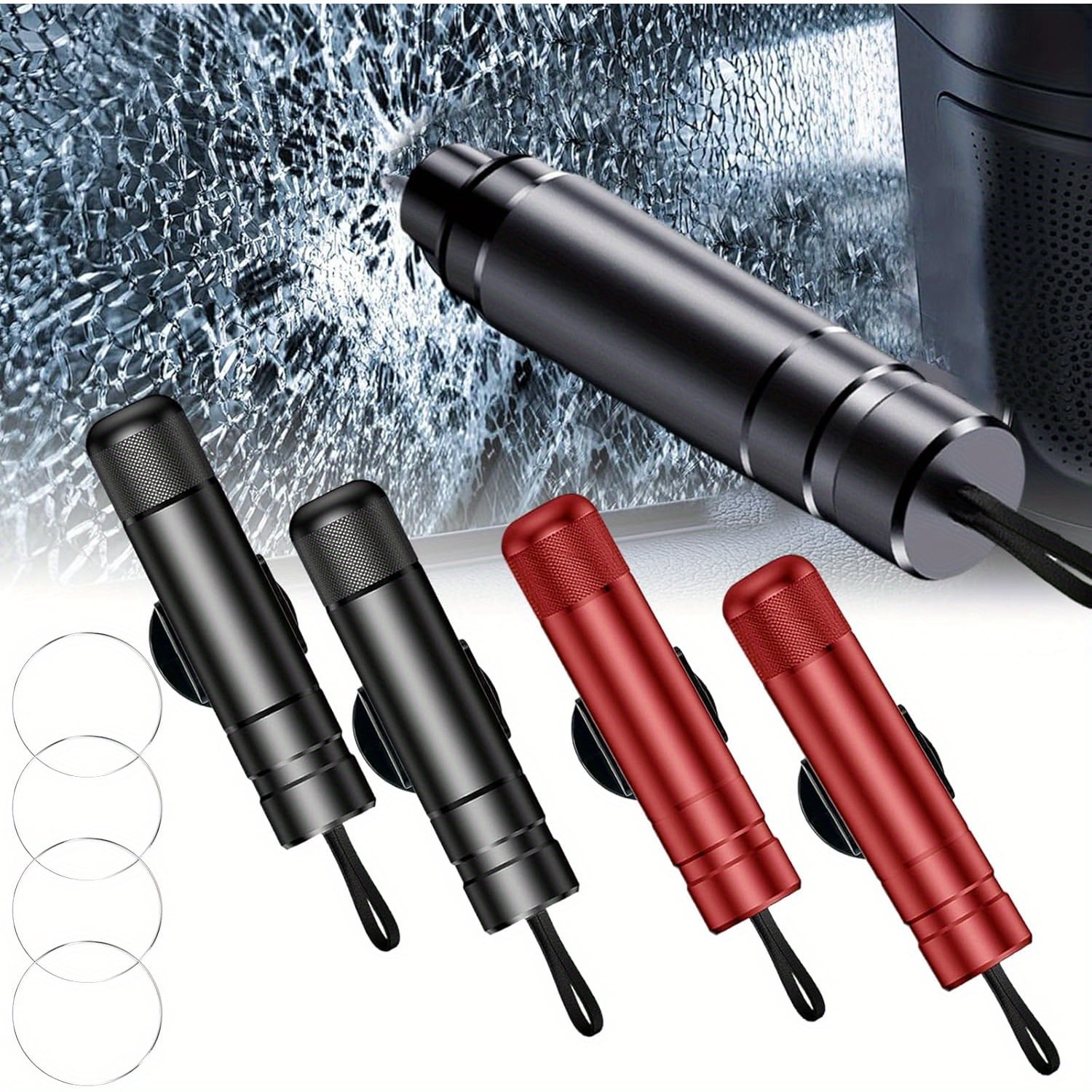 CNKOO 4-Pack Breeker Glass Breaker Hammer Car Window Emergency Escape ...