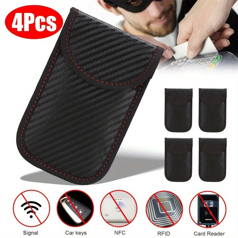 CNKOO 4 Pcs Car Key Signal Shielding Bag Faraday Cage Protection Car ...