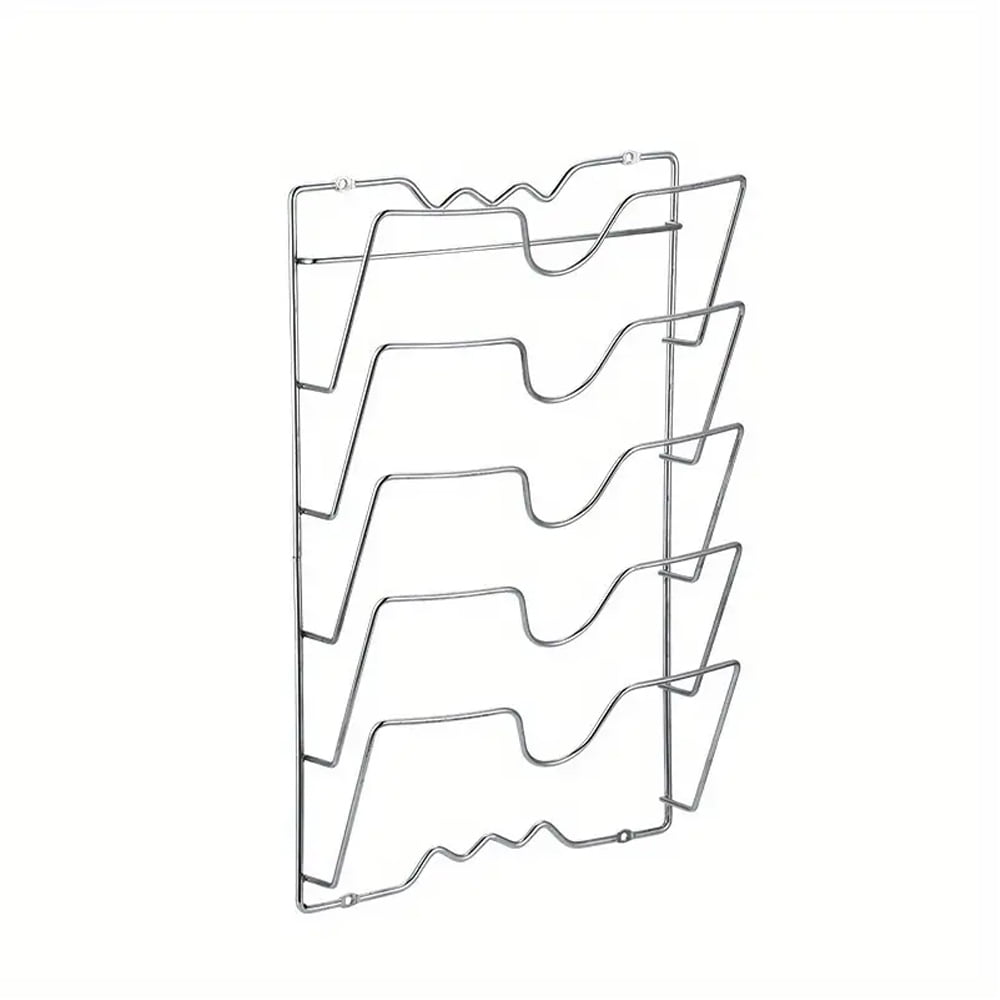 CNKOO 5-layer Wall Mount Pot cover Pan Lid Storage Rack Organizer ...