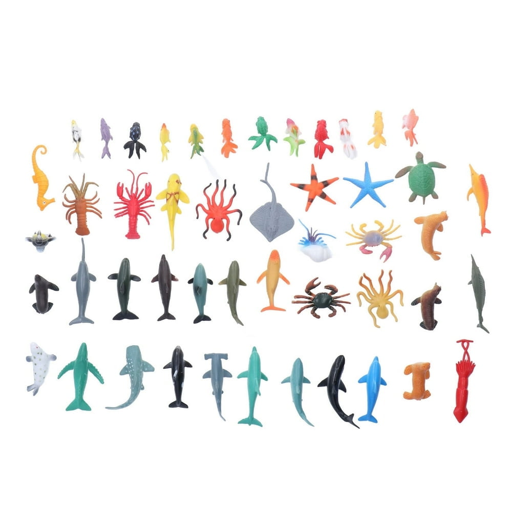CNKOO 50 Pcs Ocean Fish Animal Coral Figurines Toys Kit Realistic ...