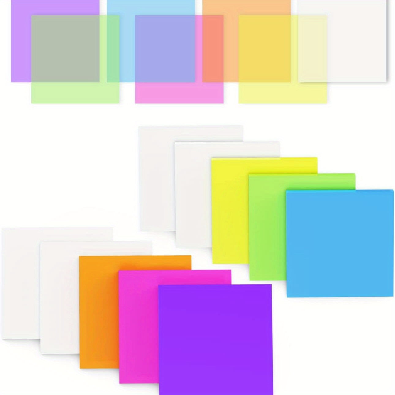 CNKOO 500 sheets 10 sets 500-Sheet Transparent Sticky Notes Set ...
