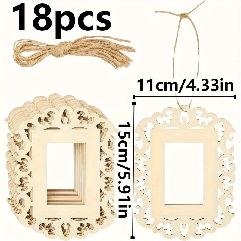 CNKOO Charming Wooden Photo Frame Pendants - DIY Decorative Craft Mini ...