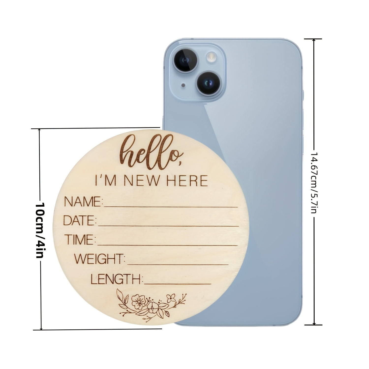 CNKOO Customizable Wooden Birth Announcement Sign with Hello World ...