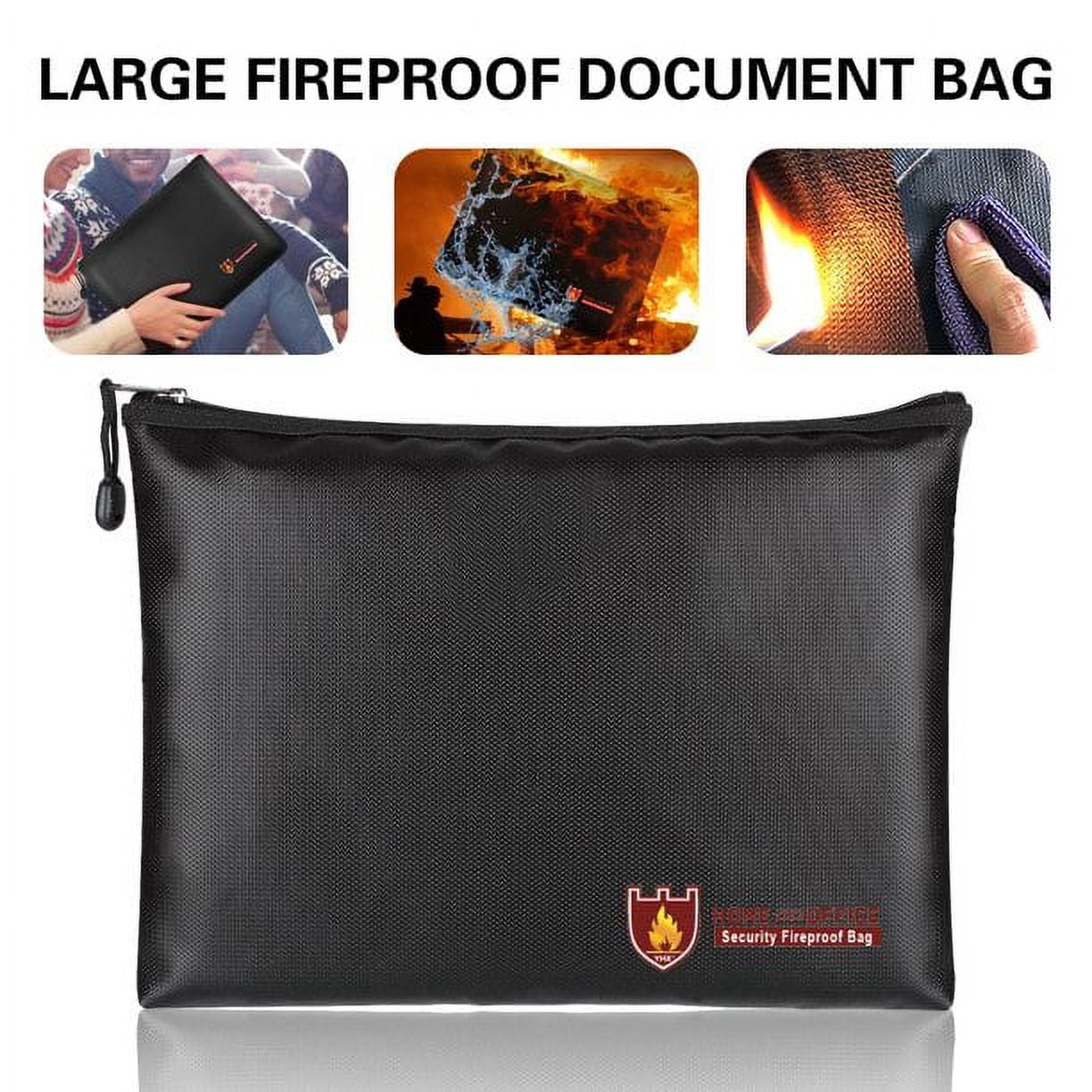 CNKOO Fireproof Money Safe Document Bag Silicone Coated Fire & Water ...