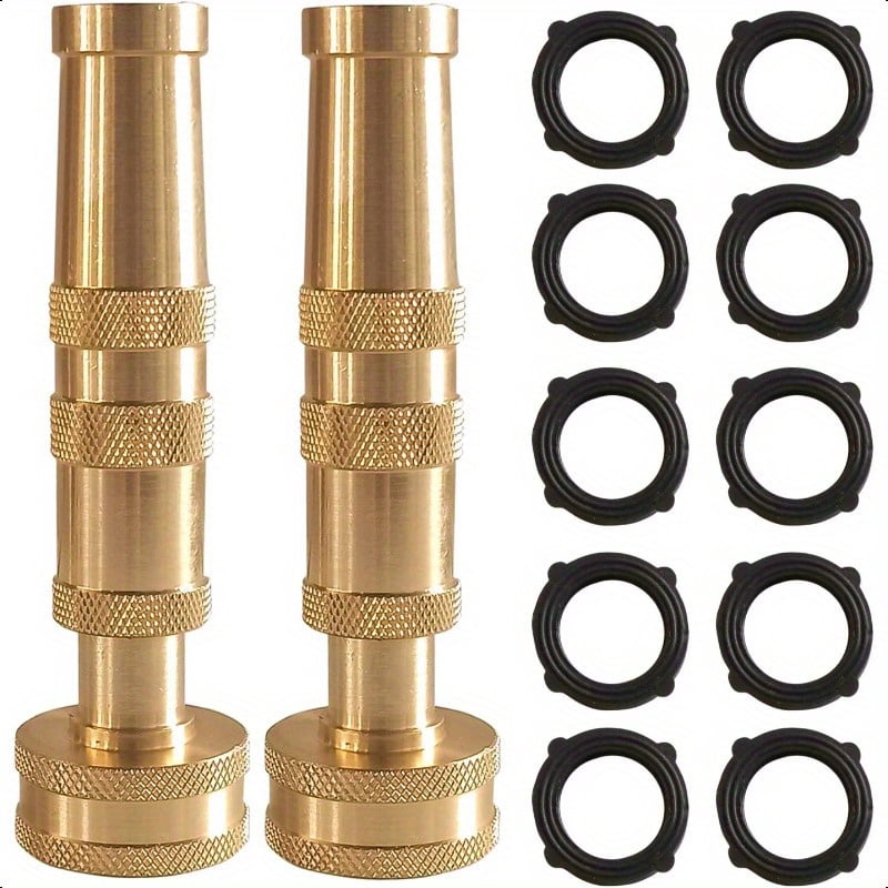CNKOO Hourleey Adjustable Twist Hose Nozzle 4” Heavy-Duty Brass Hose ...