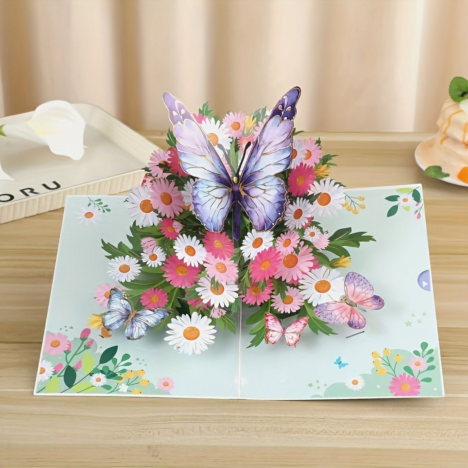 CNKOO [Intricate Design] Vibrant 3D Pop-Up Floral Greeting Card with ...