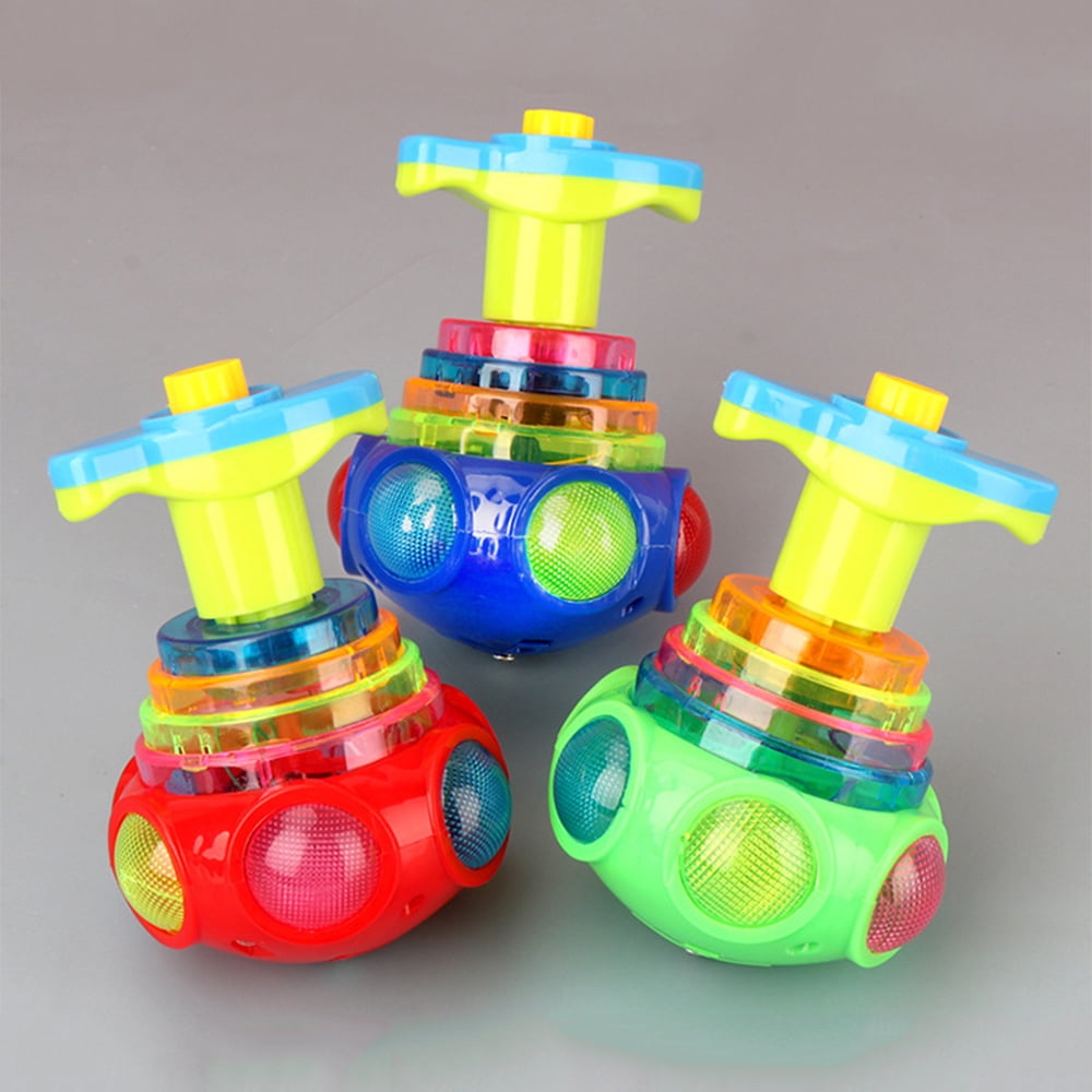 CNKOO Light Up Spinning Tops for Kids LED Gyro Flashing Peg-Top Spinner ...