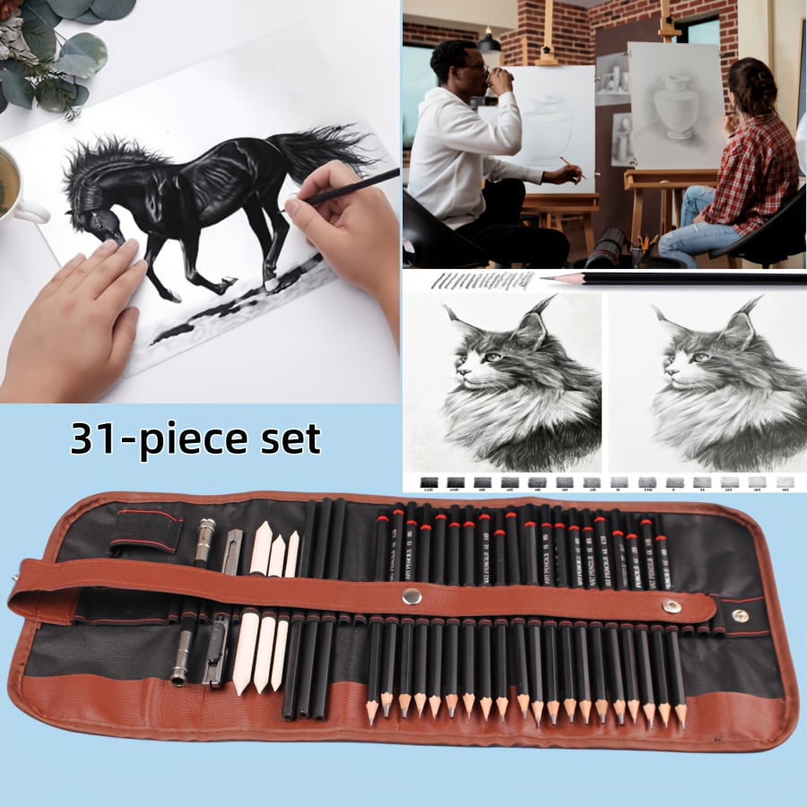 CNKOO Pencil Set Drawing And Sketching Materials Artist Painting Art Supplies With Sketching ...