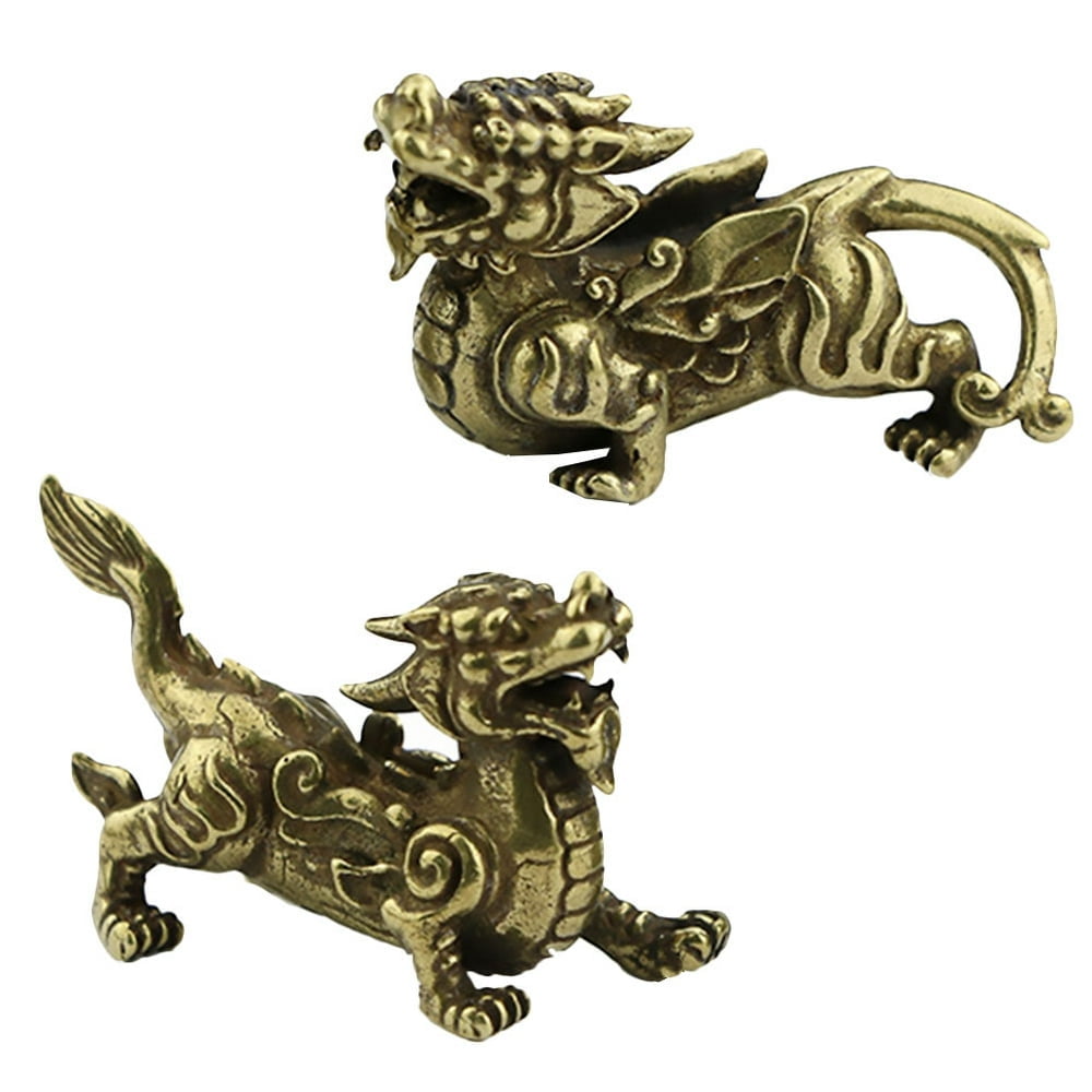 CNKOO Pure Copper Ornaments Brave Fortune Feng Shui Kylin Statue Home ...