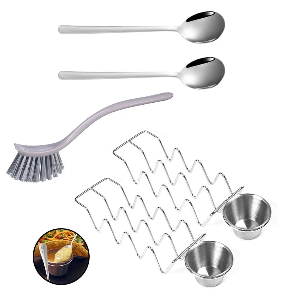 CNKOO Taco Holder Stand Set,2 Pack Stainless Steel Taco Shell Rack Tray ...