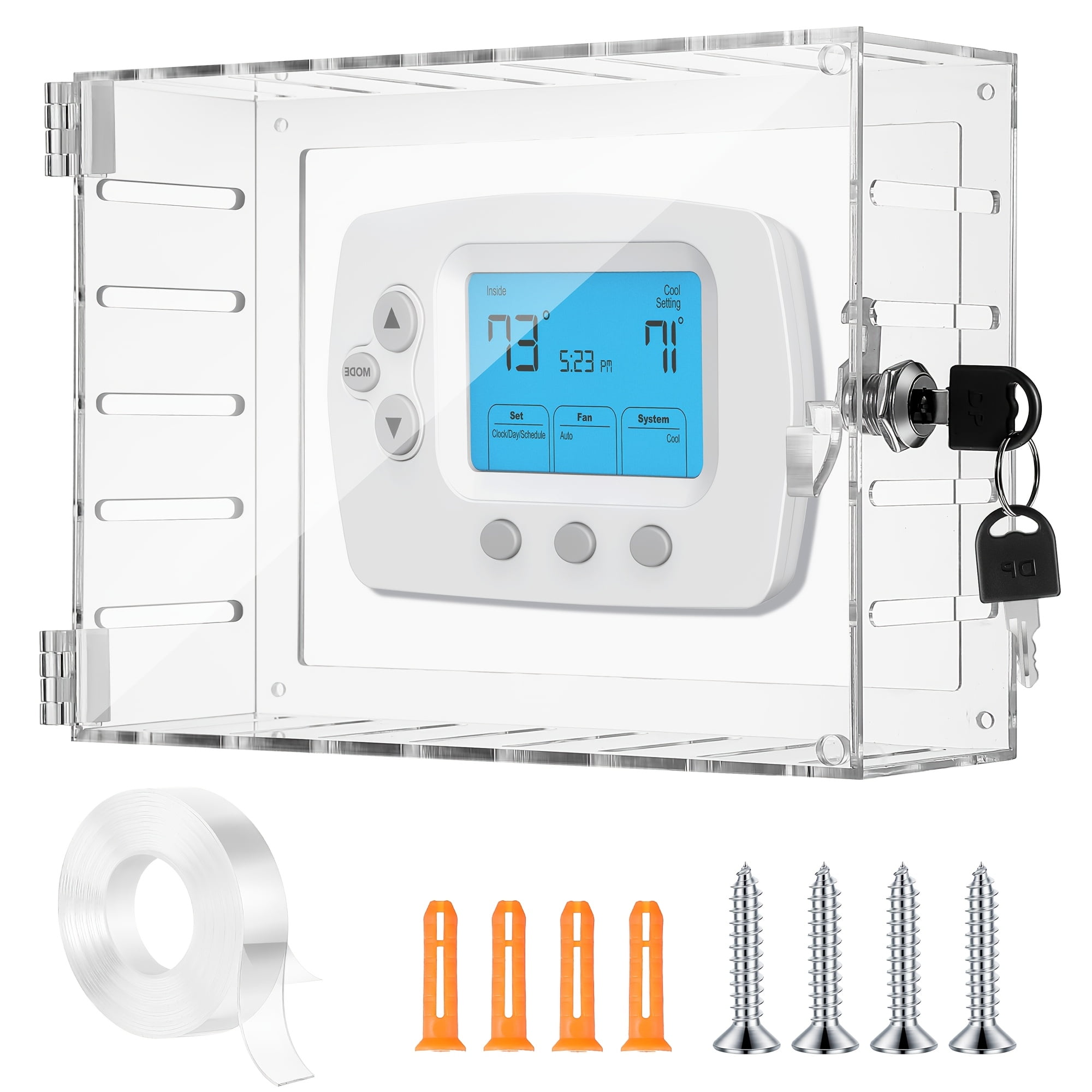 CNKOO Thermostat Lockable Box With Keys Clear Thermostat Cover ...