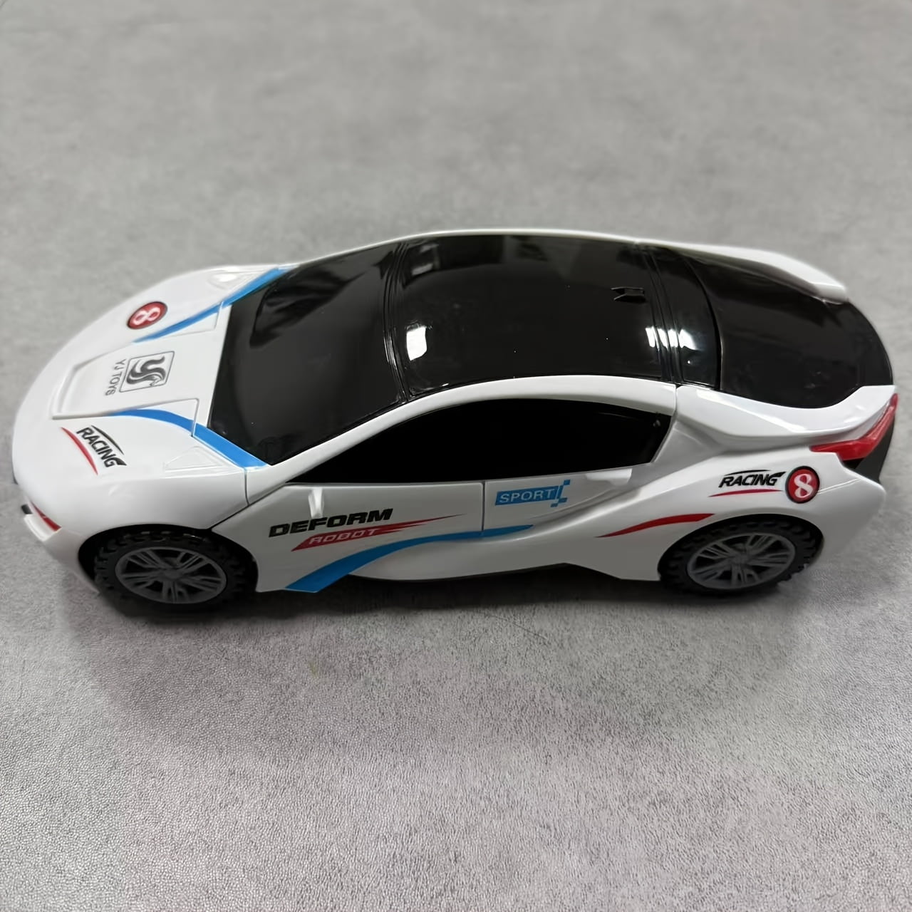 CNKOO Transforming White Sports Car to Robot with 360° Rotation Cool ...