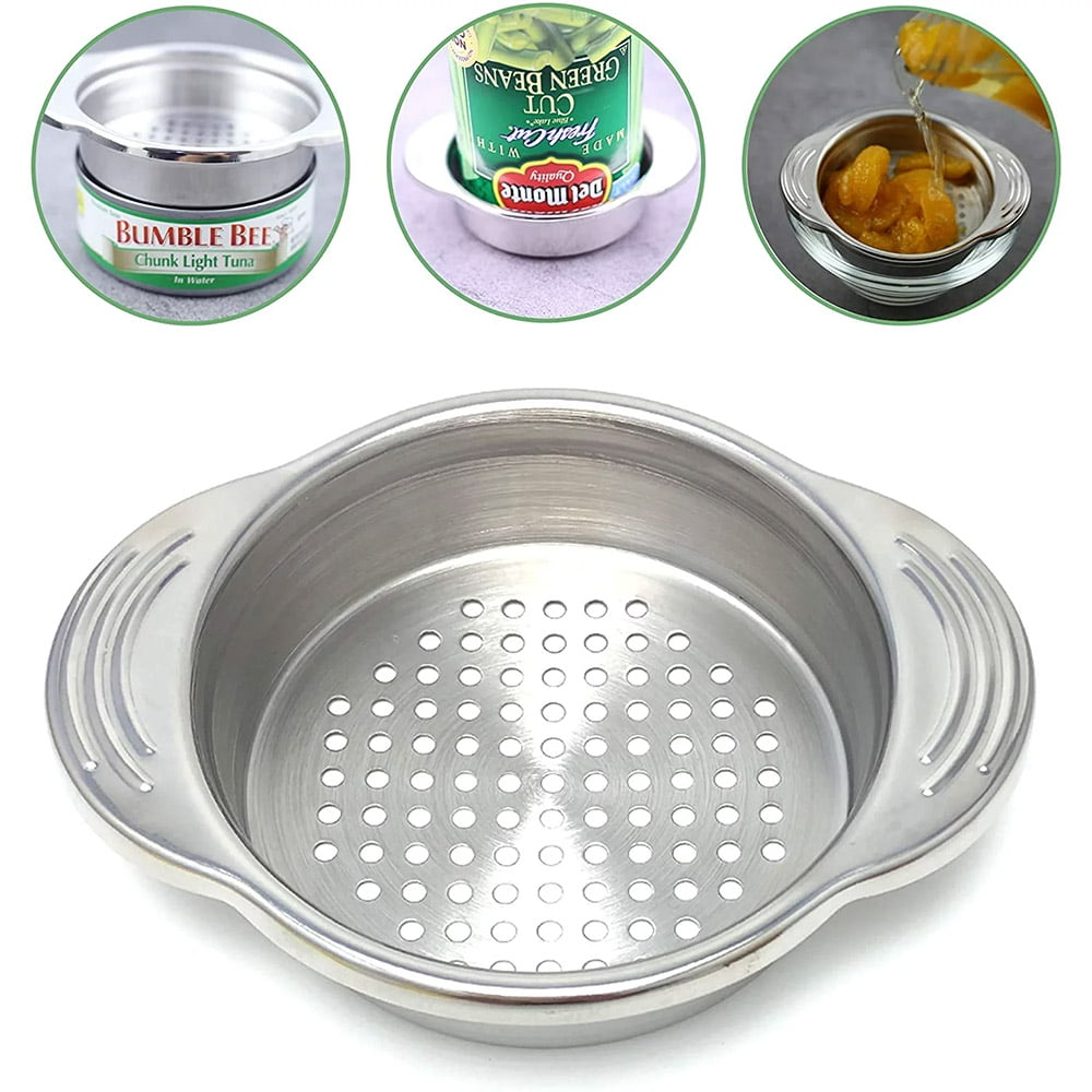 CNKOO Tuna Can Strainer Stainless Steel Food Can Strainer Sieve Metal ...