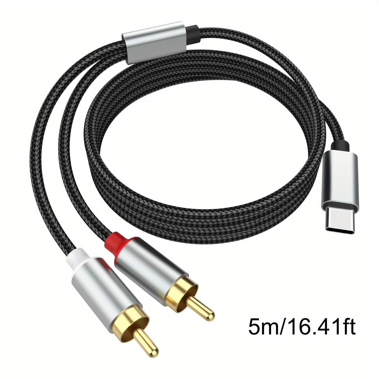 CNKOO USB C to RCA Audio Cable USB Type-C Male to 2 RCA Male Stereo ...